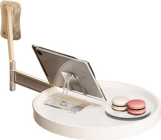 Generico Runder Schreibtisch: 180 Grad drehbarer Beistelltisch, wandmontierter Konsole, moderner und kompakter an der Wand befestigter Tisch, platzsparender sc