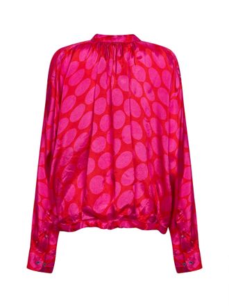 Dries Van Noten Womens Wrap Shirt Fuchsia Viscose