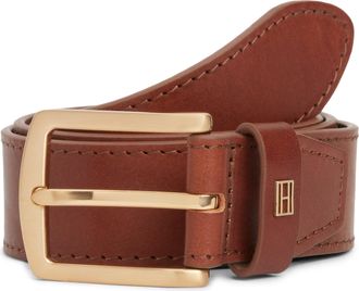 Tommy Hilfiger Lederg&uuml;rtel TOMMY HILFIGER DENTON ELEVATED 3.5 cm breit, Herren, Gr. 11,5, winter cognac, Rindsleder, unifarben, G&uuml;rtel Lederg&uuml;rtel, mit glattem Finis
