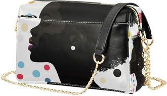 Mnsruu Sacs à bandoulière en cuir pour femme, sac à main noir à pois