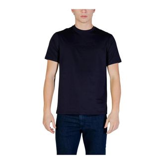 A|X Armani Exchange Homme, Tops, Bleu, Taille: 2XL T-shirt en coton &agrave; manches courtes et col rond