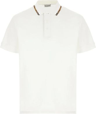 Burberry Homme, Tops, Blanc, Taille: XL Polo en coton