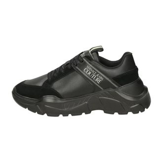 Versace Jeans Couture Niedrige Ledersneakers mit herausnehmbarer Innensohle - - Shoes - Herren - Schwarzk - 44 EU