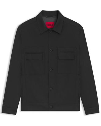 HUGO BOSS Mix & Match Overshirt aus einem Stretch-Mix, Modern Fit in