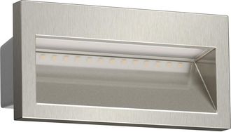 LEDs Com LED Wandeinbauleuchte NOLA, Downlight für außen, IP54, aluminium glänzend, 140 x 70mm, warmweiß
