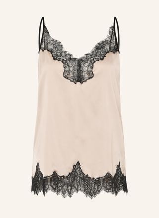 Maje Satintop Mit Spitze beige