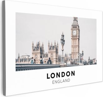 MuchoWow &copy; Leinwandbild Gro&szlig; 120x80 cm XXL Dekoration Wohnzimmer Bilder Aufh&auml;ngen Wall Decoration Living Room Wohnungs Deko Moderne London - England - Big Ben