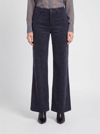 Ermanno Scervino Pantalon &eacute;vas&eacute; en velours c&ocirc;tel&eacute; &agrave; taille mi-haute