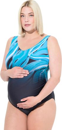 Ulla Popken Damen große Größen Übergrößen Plus Size Bellieva-Badeanzug, Farbverlauf, ohne Softcups, recycelt schwarz 50 835104100-50