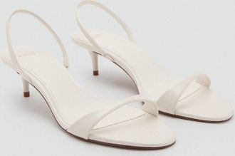 Mango Sandales lani&egrave;re talon kitten heel &eacute;cru - Femme - 35 - MANGO