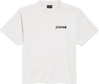 Balenciaga t-shirt &agrave; logo brod&eacute; - Tons neutres
