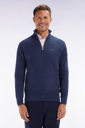 Eden Park Pull Col Camionneur En Coton Nid Dabeille Marine Coupe Droite
