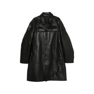 Rick Owens 2 Piece Mac Leather Longline Coat