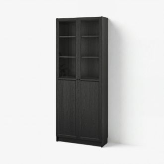 IKEA BILLY / OXBERG B&uuml;cherregal mit Paneel-/Vitrt&uuml;ren