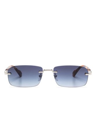 Gucci Sonnenbrille mit eckigem Gestell - Braun