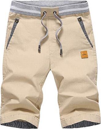 Generic rtdgcv Pantalon de sport court en coton pour homme - D&eacute;contract&eacute; - Couleur d&eacute;t&eacute; - D&eacute;contract&eacute; - Short baggy - Short dentra&icirc;nement pour homme, kaki, XX