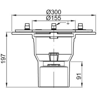 Aco Bodenablauf Passavant DN100/90 Grad/2,0l/s/Pressfl./epoxiert, 5571.60.20