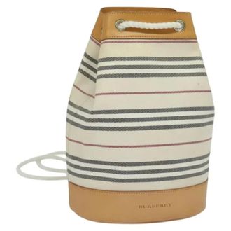 Burberry Pre-owned Toile sacs-ports-paule - Femme - Pre-owned - Blanc - Taille: ONE Size