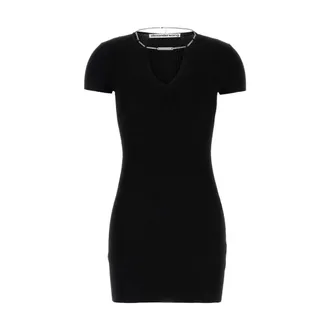 Alexander Wang Schwarzes Namensschildkleid mit Seitenschlitz - - Dresses - Damen - Schwarzk - S
