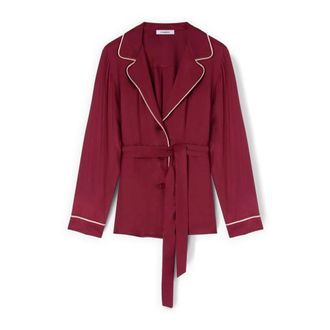 Motivi Viskose-Twill-Hemd mit Kontrastbesatz - - Blouses & Shirts - Damen - Rot - XS