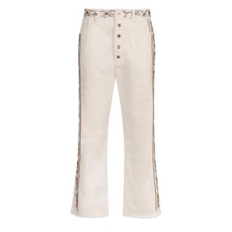 Paco Rabanne Flared Jeans mit Strassdetails - - Jeans - Damen - Wei&szlig; - W28