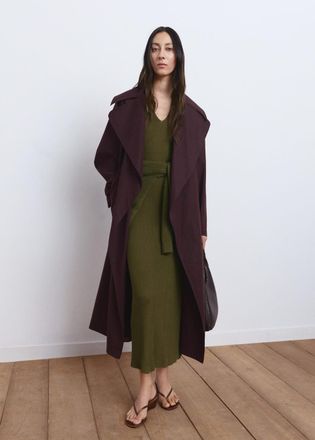 Mango Robe maille fine &eacute;vas&eacute;e kaki - Femme - XS - MANGO