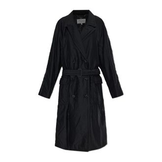 Maison Margiela Woll Zweireihiger Mantel - - Coats - Damen - Schwarzk - S