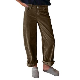 Generic Pantalon en velours côtelé pour femme - Coupe droite - Taille haute - Décontracté - Léger et respirant - Pantalon en velours côtelé confortable - Pant