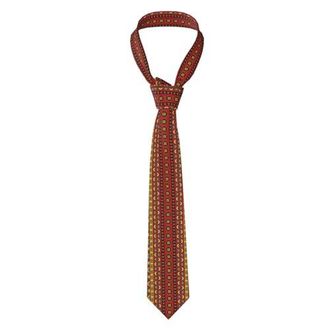 Generic Cravate Pour Homme Mode G&eacute;om&eacute;trique Ethnique Autochtone Rouge Fine Men Tie R&eacute;glable Cravates Homme Pour Accessoires &Eacute;v&eacute;nements C&eacute;l&eacute;brations
