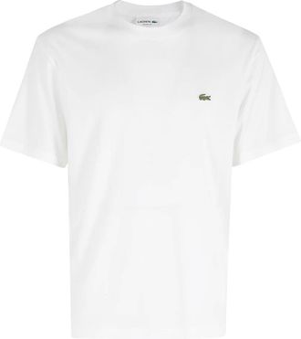 Lacoste Homme, Tops, Blanc, Taille: L T-shirt en jersey de coton coupe classique