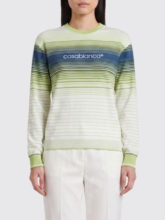 Casablanca Gestreiftes Langarm-T-Shirt von aus Pima-Baumwolle mit Logo