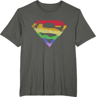 Superman Rough Rainbow Pride Logo T-Shirt