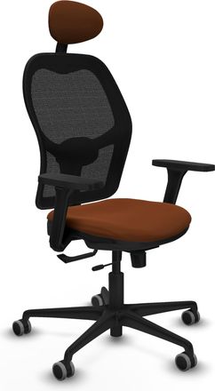 Piqueras y Crespo Ergonomischer Stuhl mit 3D-Armen, h&ouml;henverstellbarer Lendenwirbelst&uuml;tze und festem Kopfteil, ausgestattet mit Syncro/Traslack und injiziertem Schaumst