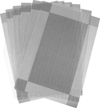 DOITOOL 6 St&uuml;ck Teiliges Platzset in Silber Hitzebest&auml;ndige rutschfeste und Schmutzabweisende Tischsets f&uuml;r Esstisch und K&uuml;chendekor Vielseitig f&uuml;r Hotel Rest