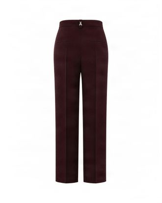 Patrizia Pepe High-Waisted Straight-Leg Tailored Trousers - Brown