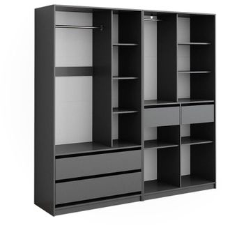 Vicco Armoire &agrave; v&ecirc;tements Elmo, Anthracite, 100x200cm Lot de 2