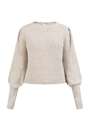 Mymo Strickpullover Damen Gold