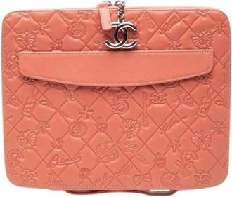 Chanel Portefeuille Pre-owned en cuir gaufr&eacute; - Femme - Pre-owned - Rose - Taille: ONE Size