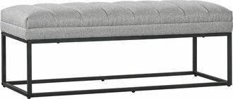 HOMCOM Homcom - Sitzbank Polsterbank in Leinenoptik, Bettbank mit Stahlbeinen, Schuhbank f&uuml;r Schlafzimmer, Wohnzimmer, Flur, bis 200 kg belastbar, 120 x 44