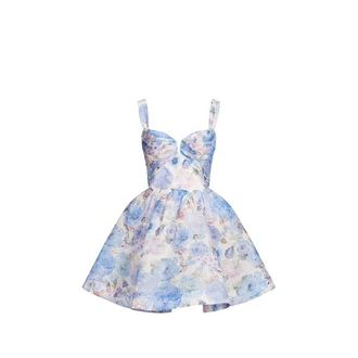 Zimmermann Robe cintr&eacute;e fleurie en lin et soie