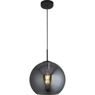 Searchlight Searchlight - Lampe suspendue plafonnier verre fum&eacute; acier salle &agrave; manger lumi&egrave;re noir