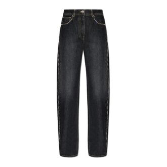 Versace Verzierte Regular Jeans mit hohem Bund - - Jeans - Damen - Schwarzk - W26