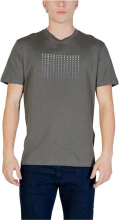 A|X Armani Exchange Homme, Tops, Vert, Taille: M T-shirt en coton &agrave; manches courtes et col rond