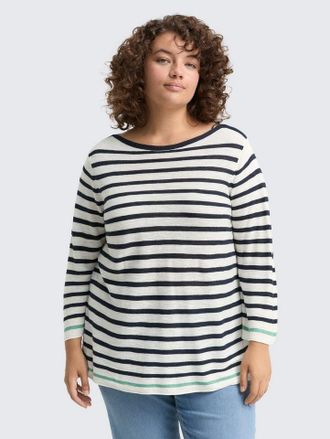 Tom Tailor Strickpullover Pullover & Strickjacken Plus Size - Strickpullover mit Streifenmuster