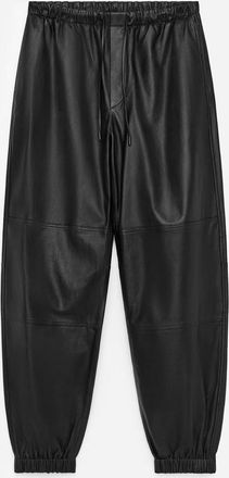 Arket Lederhose Mit Barrel Leg -Schwarz