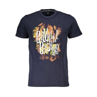Cavalli Homme, Tops, Bleu, Taille: L T-shirt Graphique Bleu Moderne
