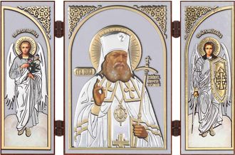 NKlaus Heiliger Luka dem Chirurgen - Ikone Triptychon Christlich - Holz Altar Ikonografie 16848