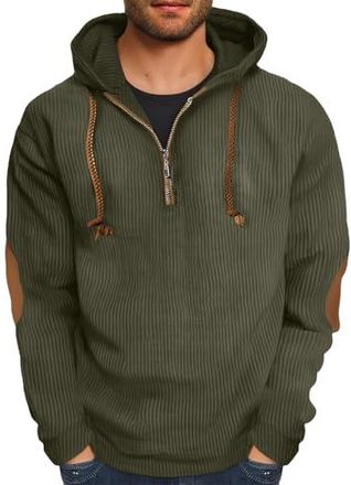 Generic Sweat à capuche en polaire pour homme - Manteau moelleux confortable pour homme - Mode printemps et automne - Décontracté à manches longues en velours