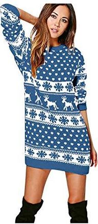 Generic Robe &agrave; manches longues pour femmes et femmes, bleu, S