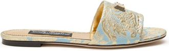 Dolce & Gabbana Femme, Chaussures, Multicolore, Taille: 38 1/2 EU Ciabatta Motivo Gold Broccato